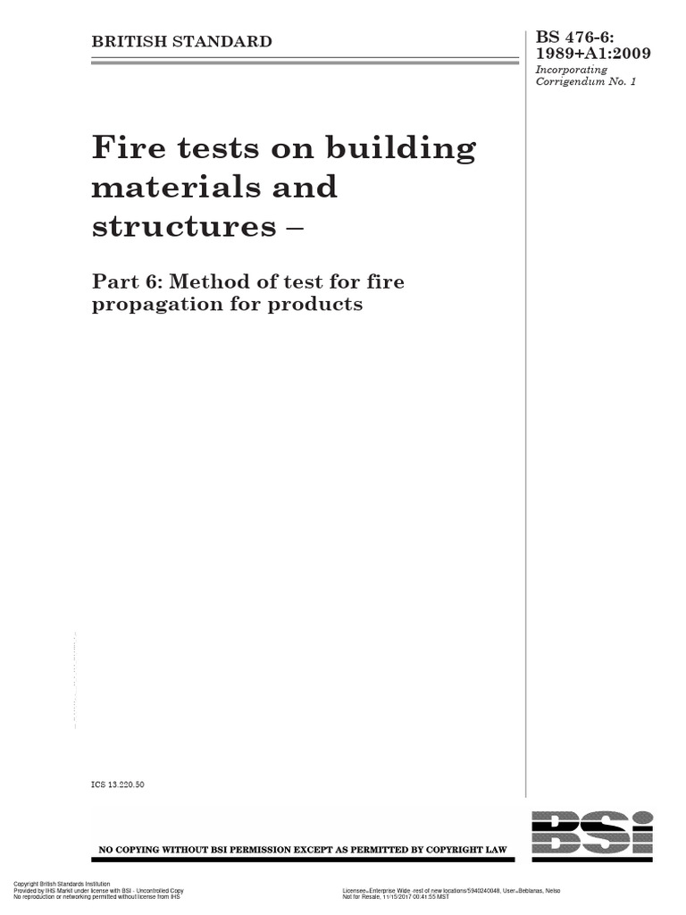 BS 476-6 | PDF | Fires | Materials