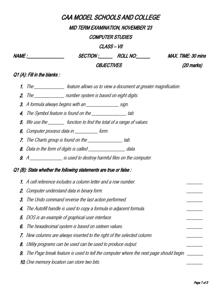 Class7 Midterm Paper 2023AGAIN | PDF | Software | Computing