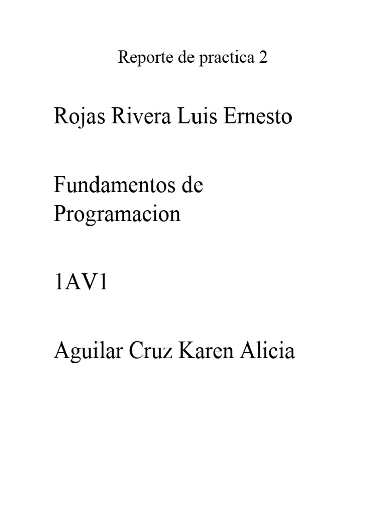 Reporte de Practica 2 | PDF | Métodos y materiales de enseñanza