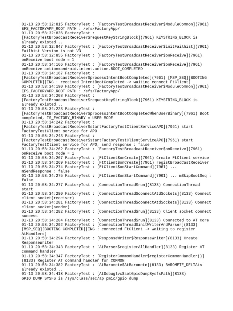 First Boot Log | PDF | Computer Architecture | System Software