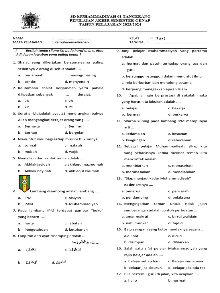 SOAL KMD 3 SMS GEN 2024 | PDF