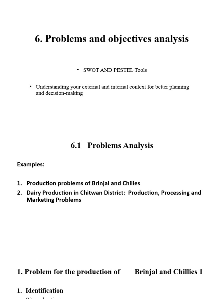 6.2 PPT - Problems and Objectives Analysis | PDF | Swot Analysis ...