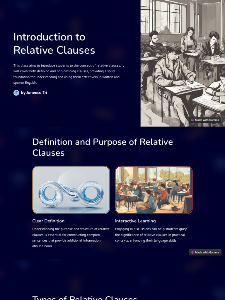 Mastering Relative Clauses in English | PDF | Clause | Information