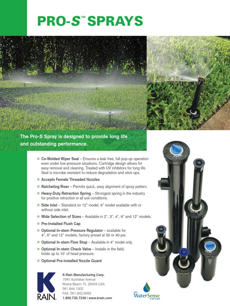 Aspersor - 78004-GUARD - ProS Sprays Product Brochure | PDF | Valve ...