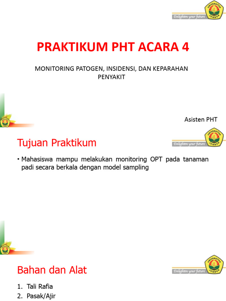 Acara 4. Monitoring Populasi Patogen Dan Insidensi Serta Keparahan ...