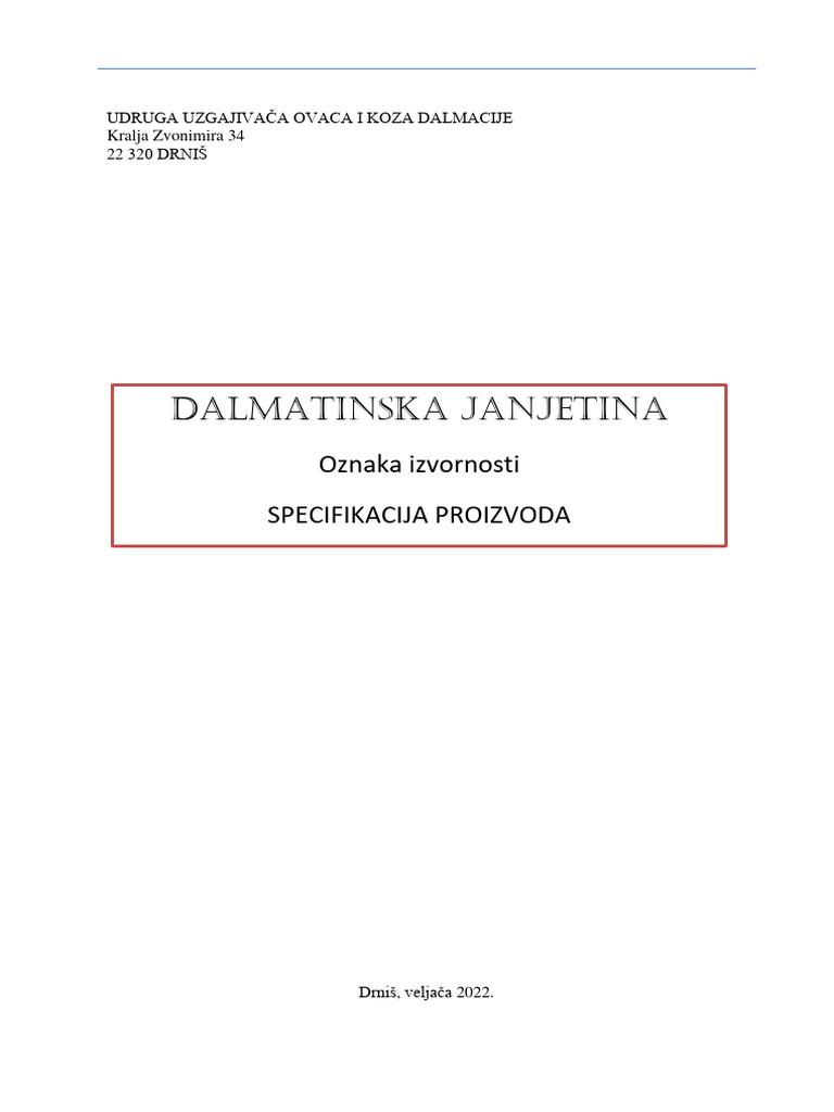 Specifikacija DJ - Izmijenjena - 02.2022 - Čistopis | PDF