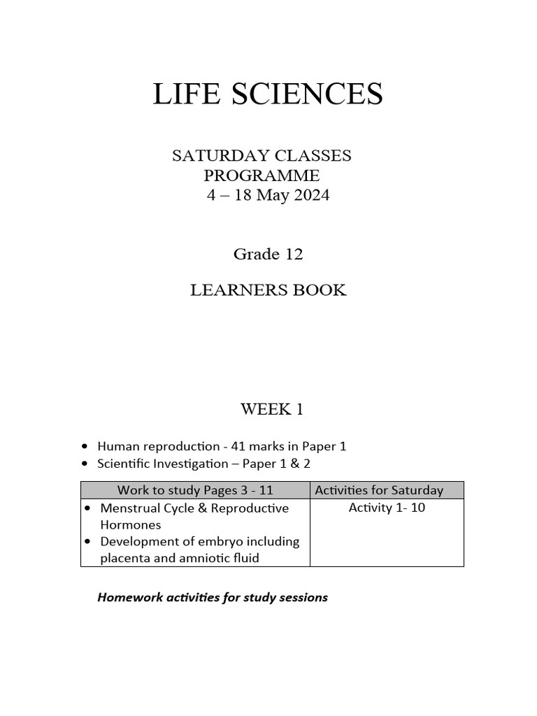 Grade 12 Human Reproduction Overview | PDF | Menstrual Cycle | Ear