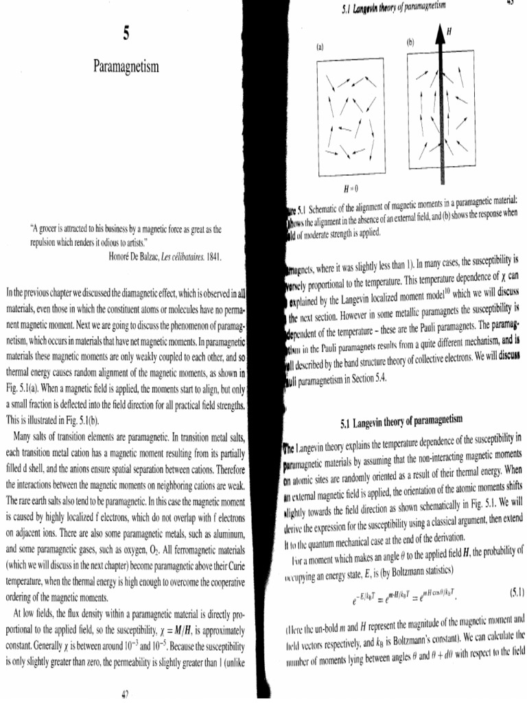 Langevin Paramagnetism | PDF