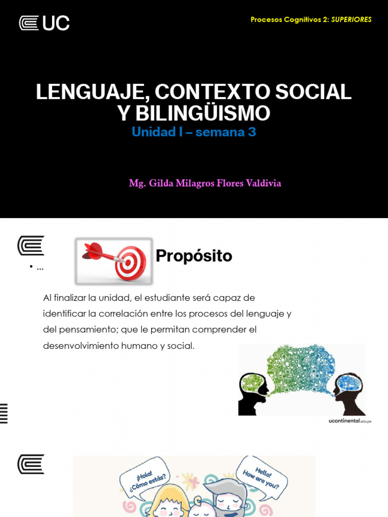 Semana 3 - Lenguaje, Contexto Social y Bilingüismo | PDF ...