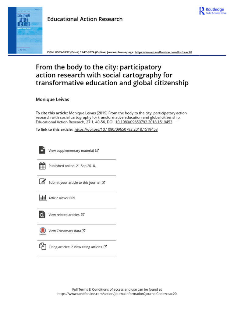 From The Body To The City Participatory Action Research With Social ...