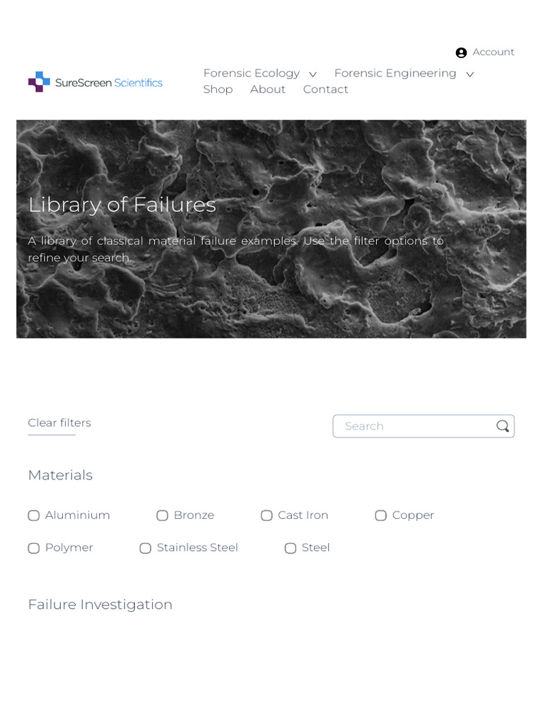 Library of Failure Testing - SureScreen Scientifi | PDF | Fracture ...