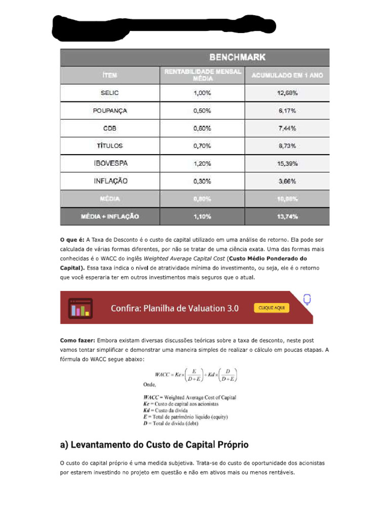 Taxa de Desconto | PDF