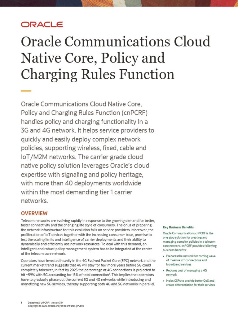 Oracle Communications Cloud Native Core, Policy and Charging Rules ...