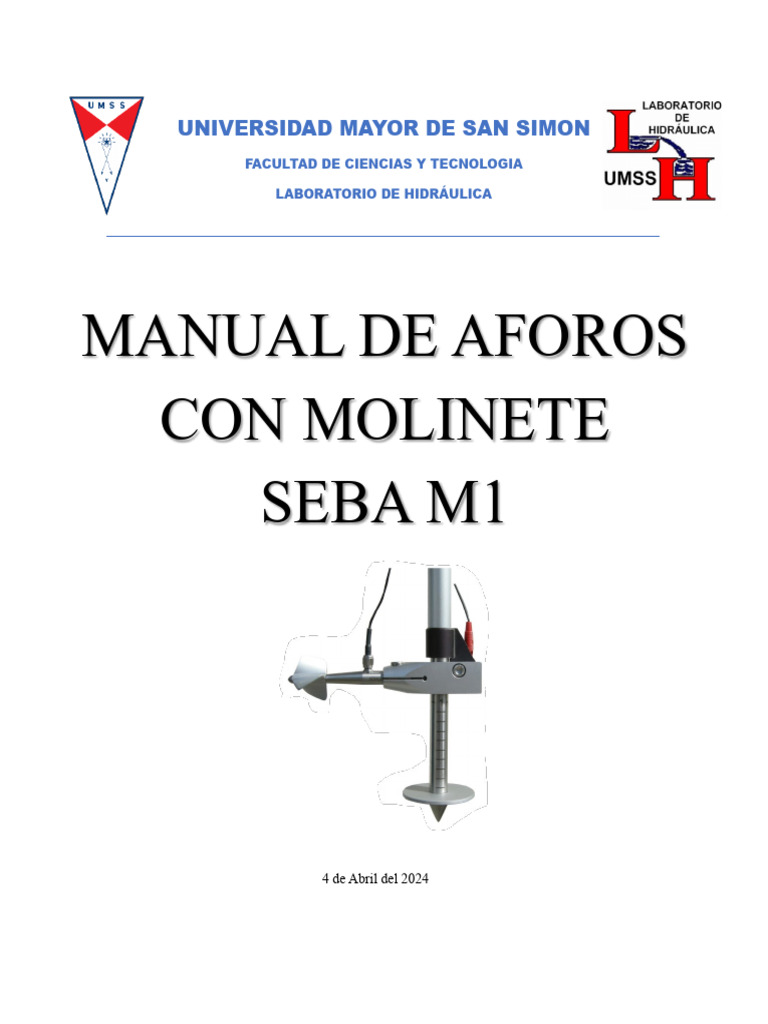 Manual de Aforo SEBA Mini M1 | PDF | Descarga (hidrología) | Agua