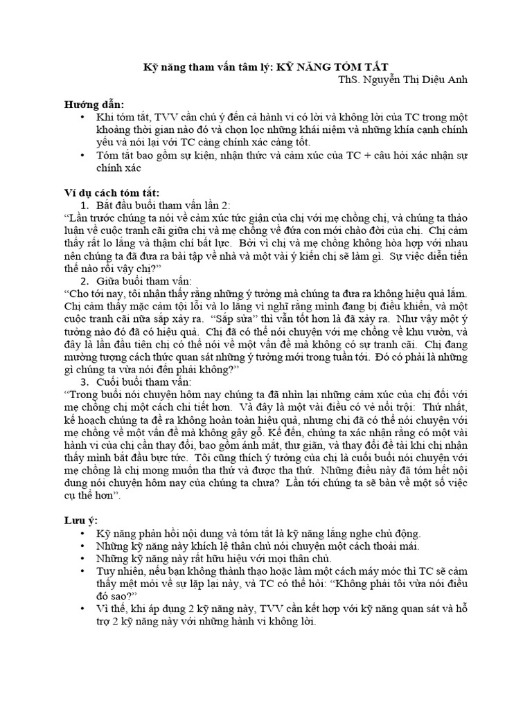 Ky Nang Tom Tat | PDF