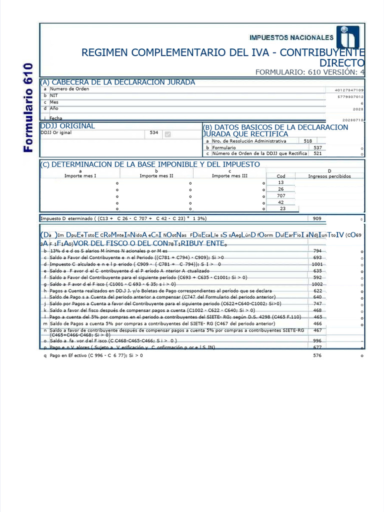 pdf-formulario-610-v4_compress | PDF | Impuestos | Finanzas del gobierno