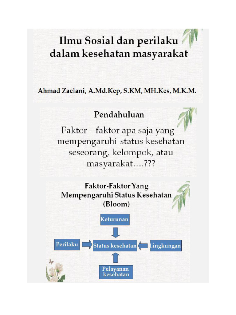 Ilmu Sosial Dan Perilaku Dalam Kesehatan Masyarakat Pdf