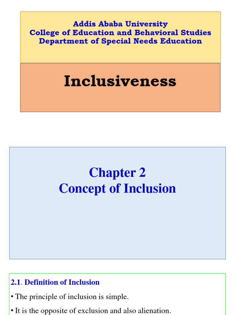 Chapter 2 - FINAL Concept of Inclusion | Download Free PDF | Social ...