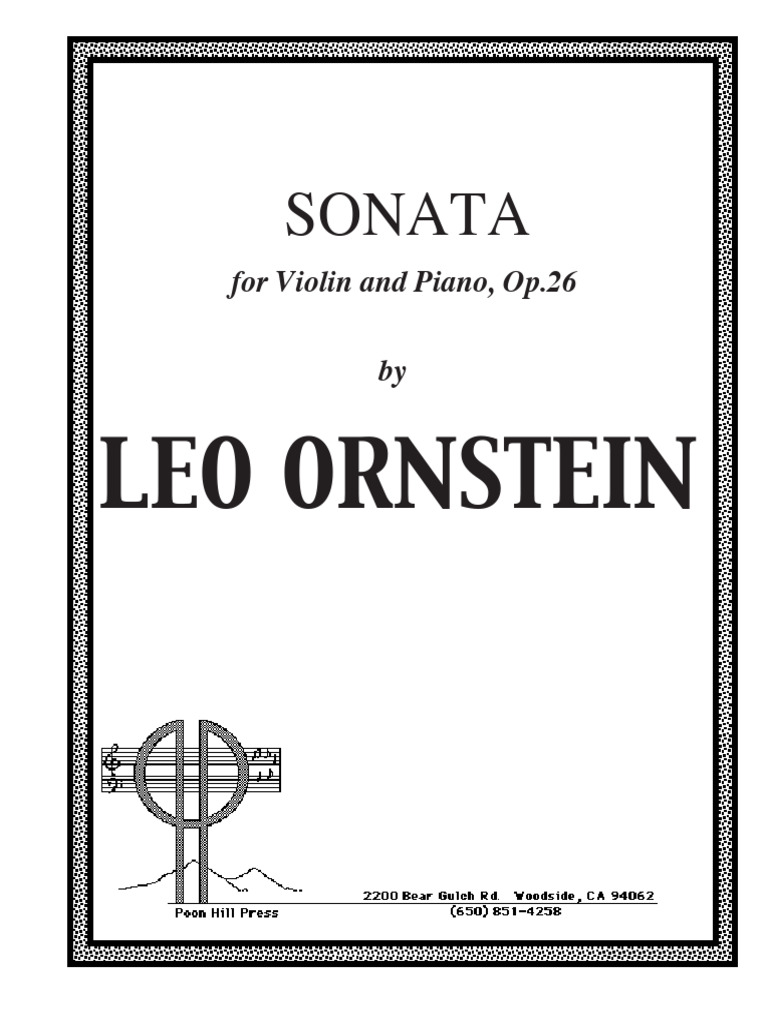 Ornstein, Leo - Violin Sonata No. 1 Op. 26 | PDF | Violin | Tempo