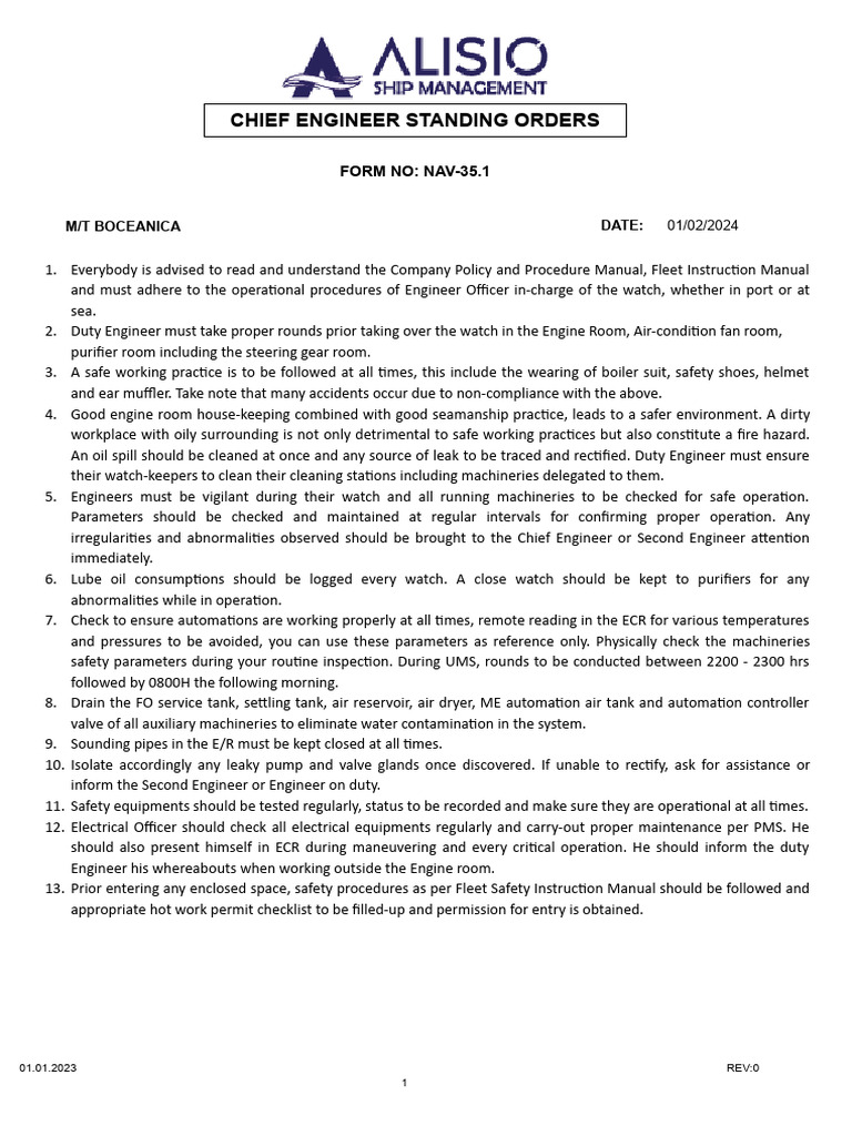 Ce Standing Orders | PDF