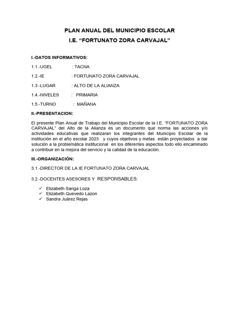 Plan Anual Del Municipio Escolar 4to Grado | PDF | Ciencias sociales
