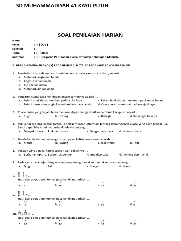 Tema 5 Sub 3 Kelas 3 | PDF