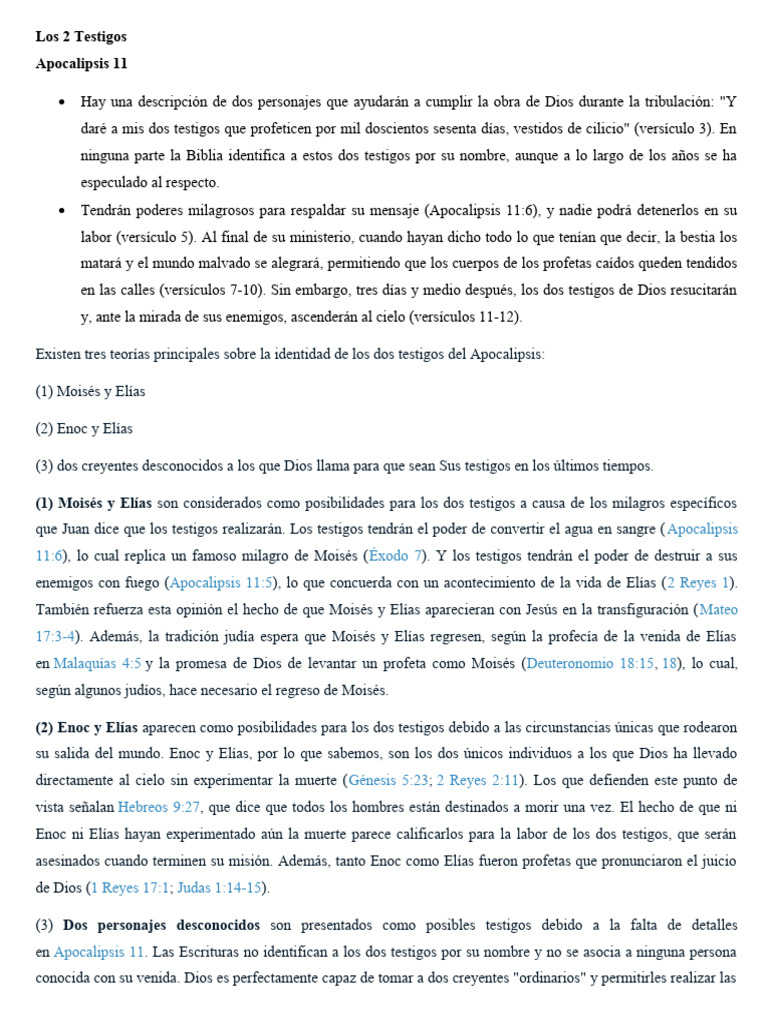 Los 2 Testigos | PDF | Elijah | Libro de revelación