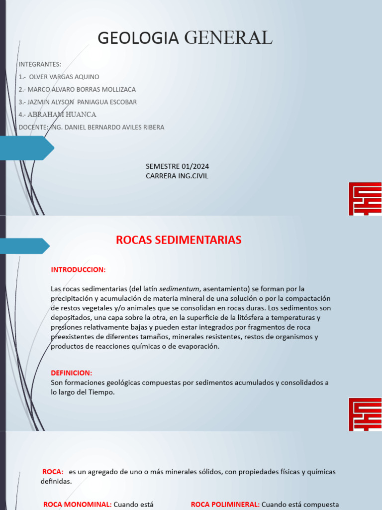 Rocas Sedimentarias: Formación y Tipos | PDF | Roca sedimentaria | Roca ...