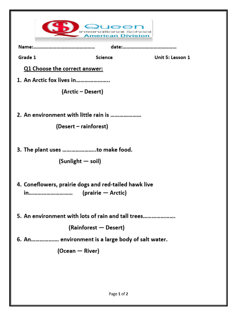 Science Unit 5 Lesson 1-1 | PDF
