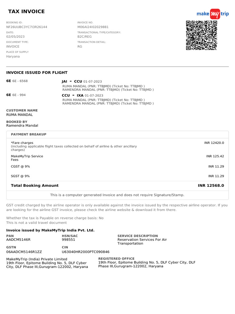 Flight Ticket Ppa | PDF | Invoice | Taxes