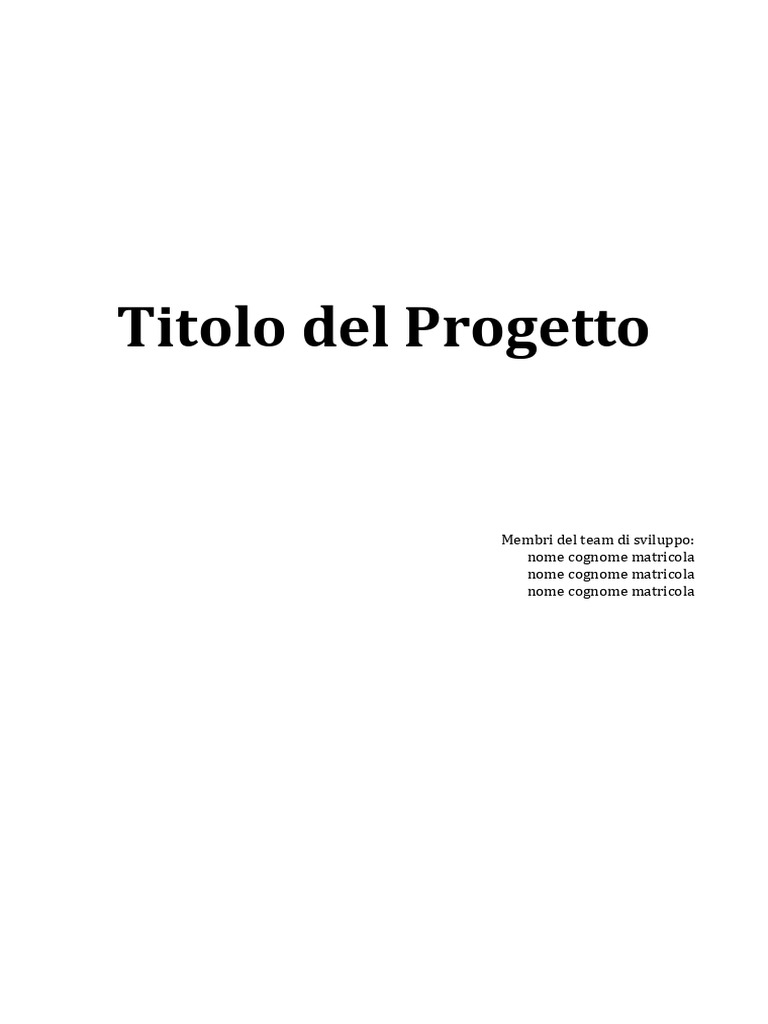 Template Progetto | PDF