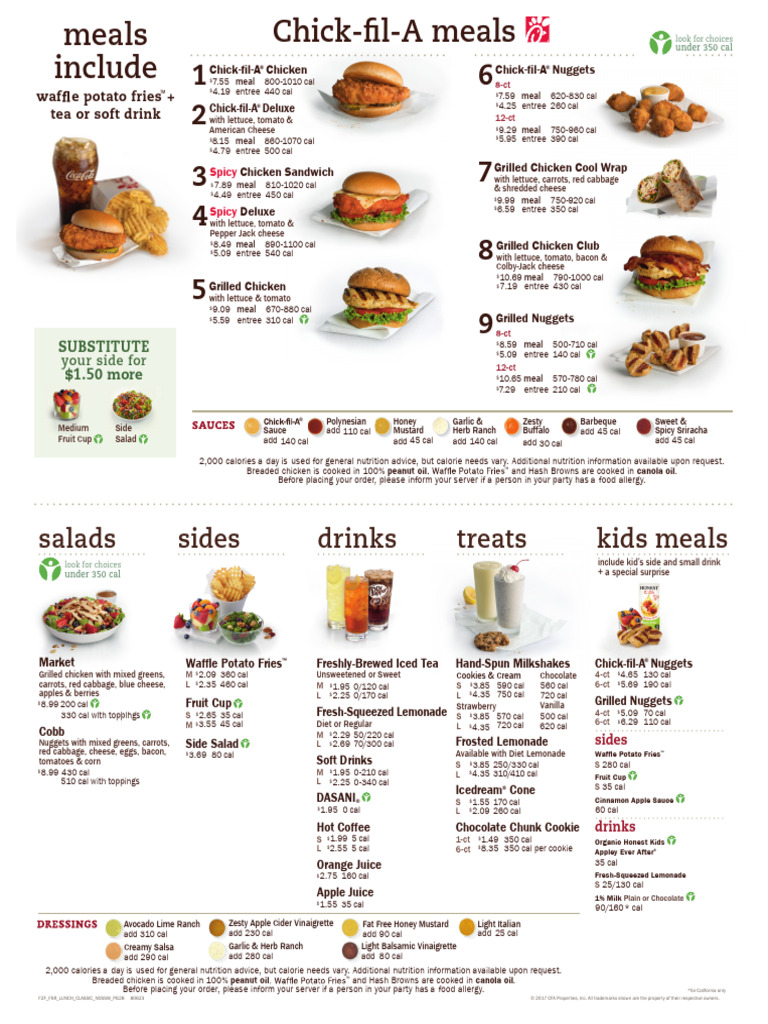 Chick-Fil-A-Menu Example | PDF | Drink | Salad