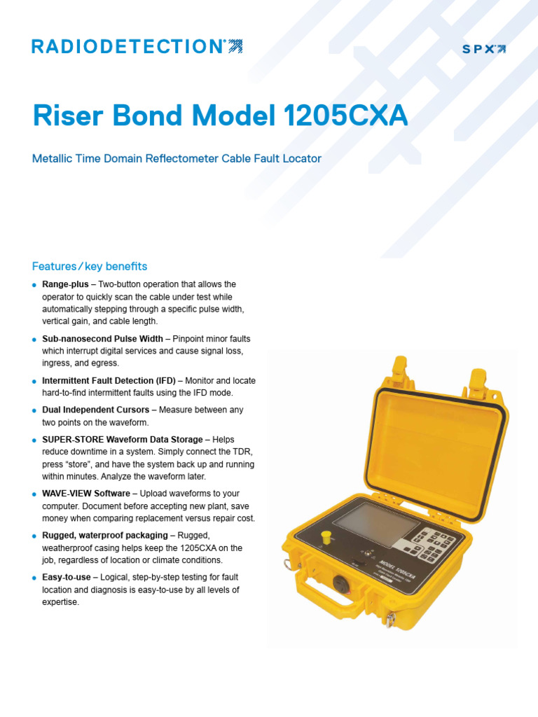 Radio Detection Riser Bond Model 1205CXA Data Sheet | PDF | Electronics ...