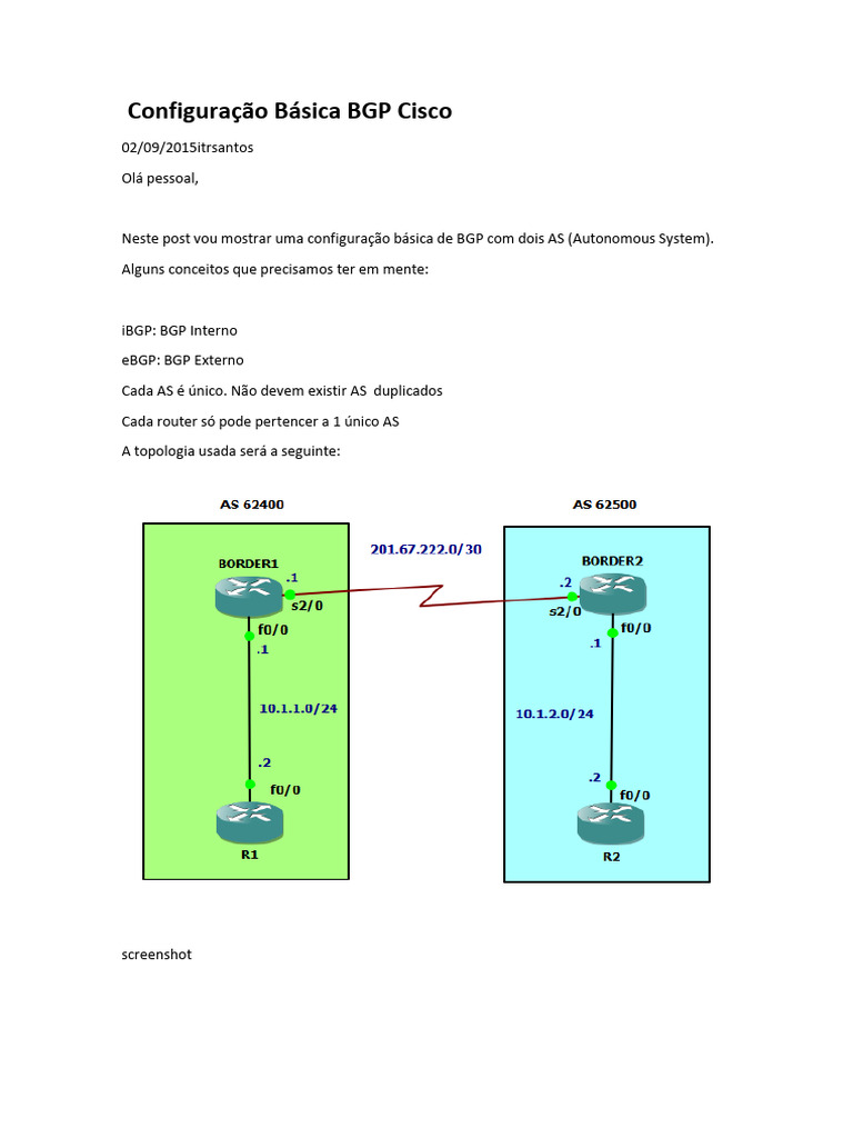 Configuração BGP Básica em Cisco | PDF | I Pv6 | Wide Area Network