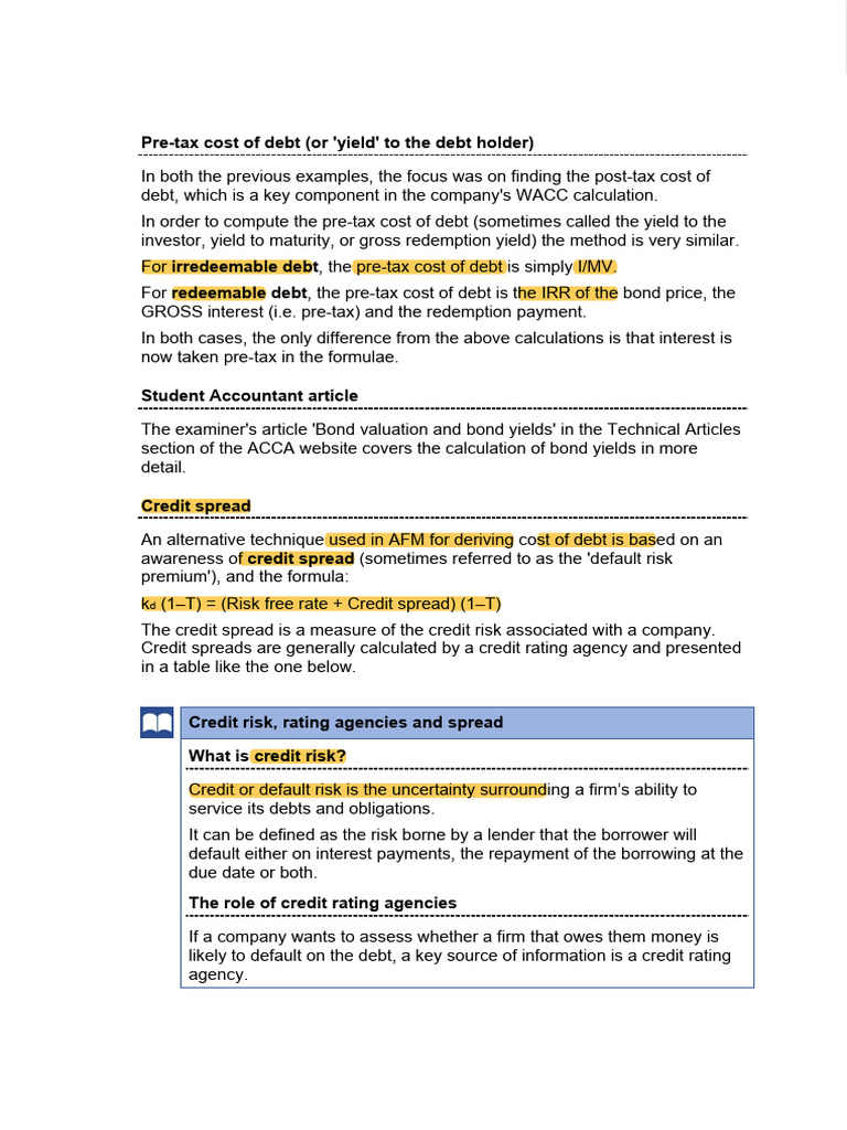 AFM Notes 2.2 | Download Free PDF | Credit Rating | Cost Of Capital