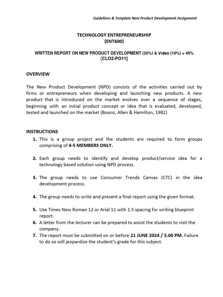 Ent600 Report & Video Pitching | PDF | New Product Development | Data