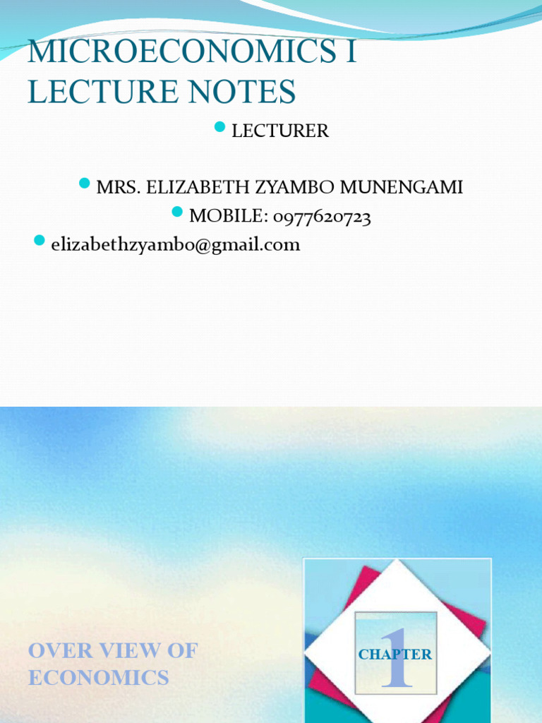 Microeconomics Chapter 1 | PDF | Economics | Factors Of Production