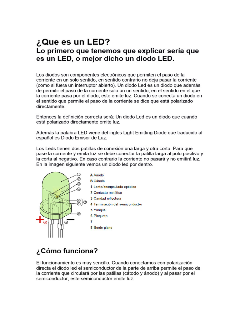 Información LED | PDF | Diodo emisor de luz | Encendiendo