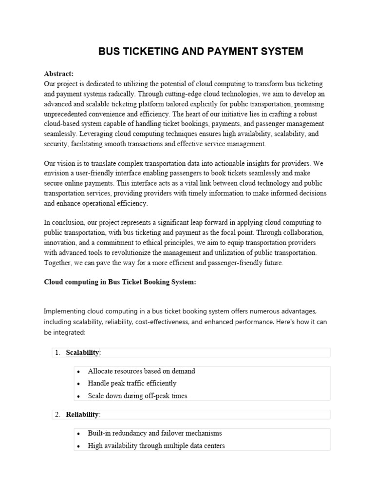 Bus Ticket Booking System - Docx New | PDF | Cloud Computing | Databases