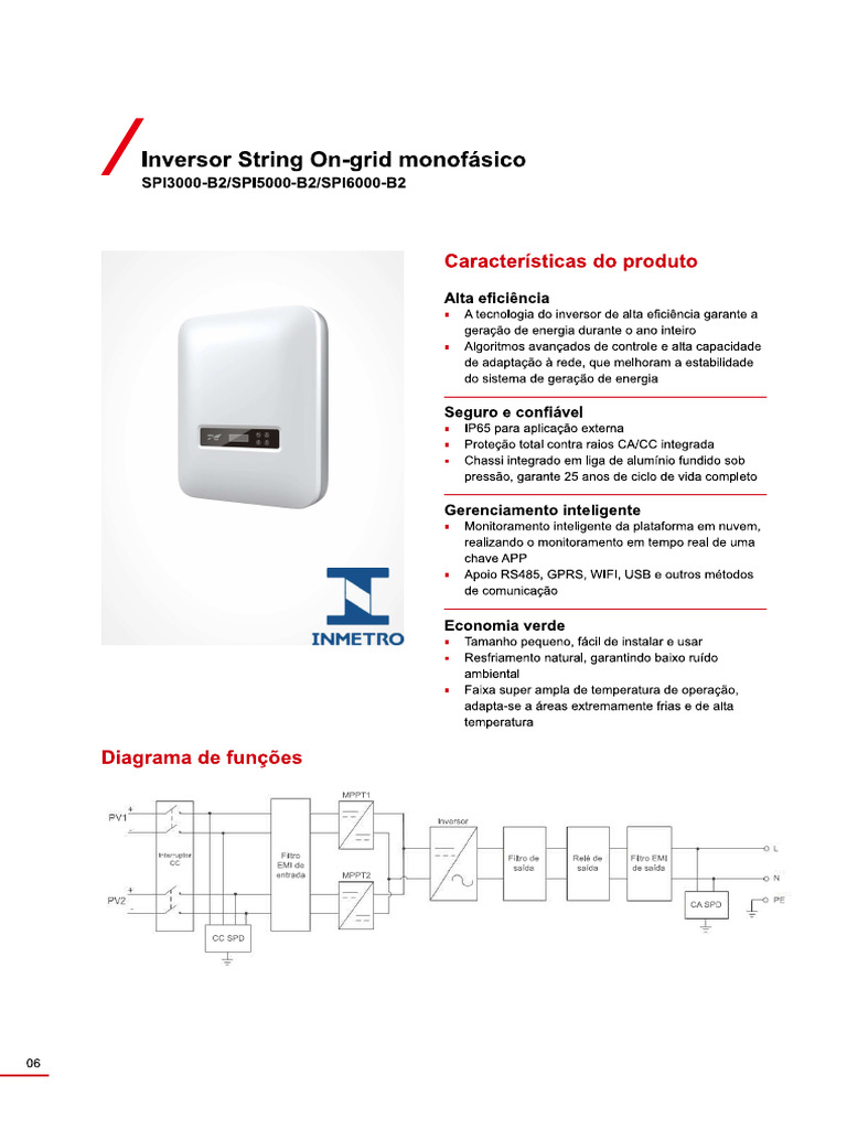 Datasheet Inversor Fabricante Kehua Modelo Spi - B2 4000-6000 | PDF