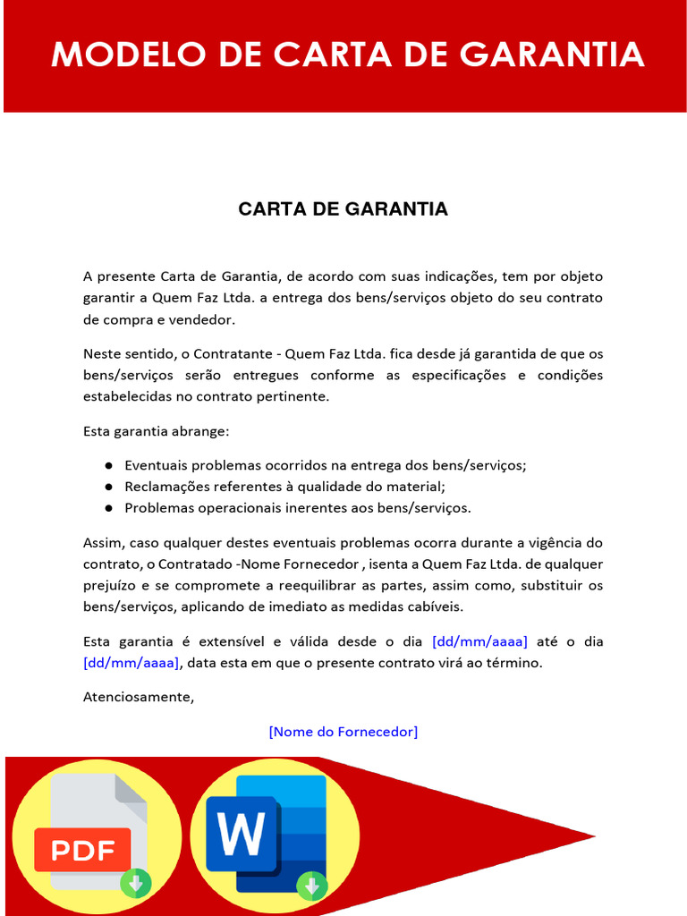 Modelo-de-Carta-de-Garantia | PDF