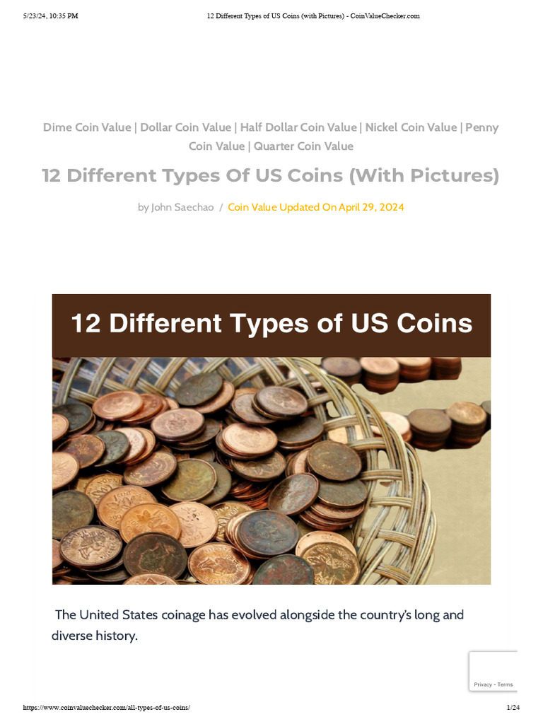 12 Different Types of US Coins (With Pictures) | PDF | Nickel (United ...