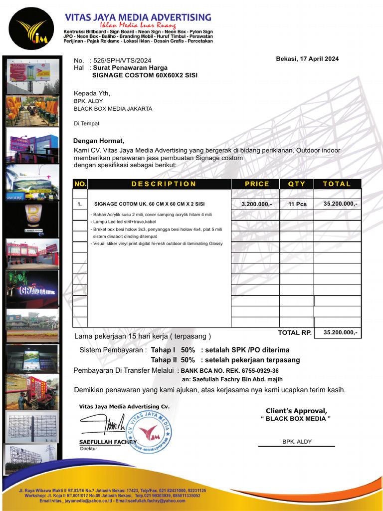 SPH Signage 60 X 60 11 Unit Area Cibubur | PDF
