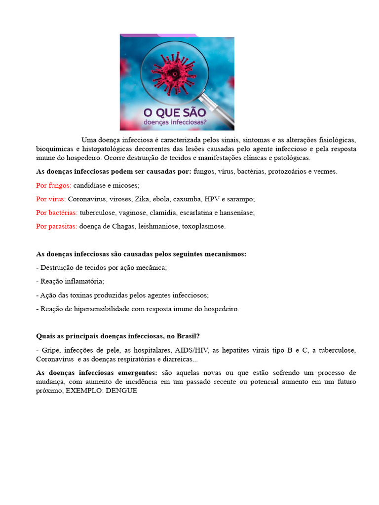O Que Você Precisa Saber Sobre As Doenças Infecciosas | PDF | Vírus ...
