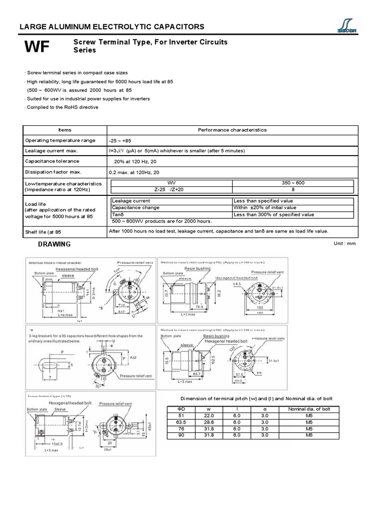 Decon [screw] WF Series | PDF | Capacitor | Electrical Engineering