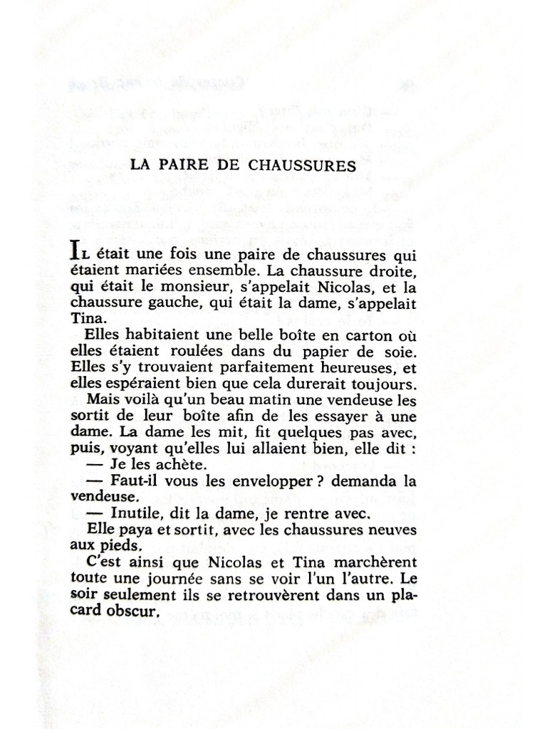 La Paire de Chaussures | PDF
