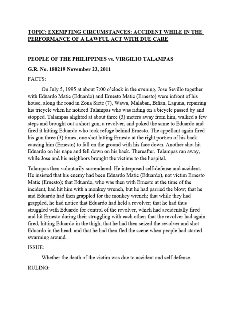 TALAMPAS vs. Pe0ple | PDF | Self Defense | Assault