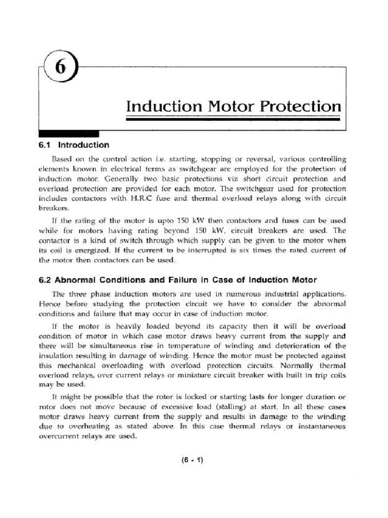 Induction Motor Protection | PDF