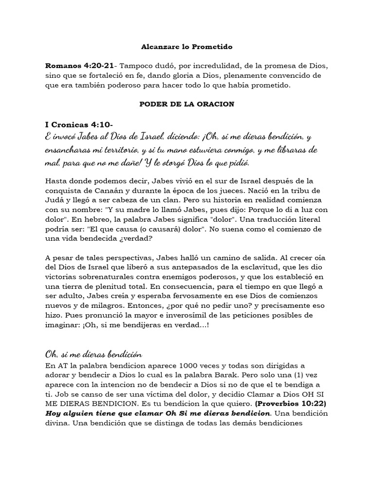 Alcanzare Lo Prometido | PDF | Bendición | Oración