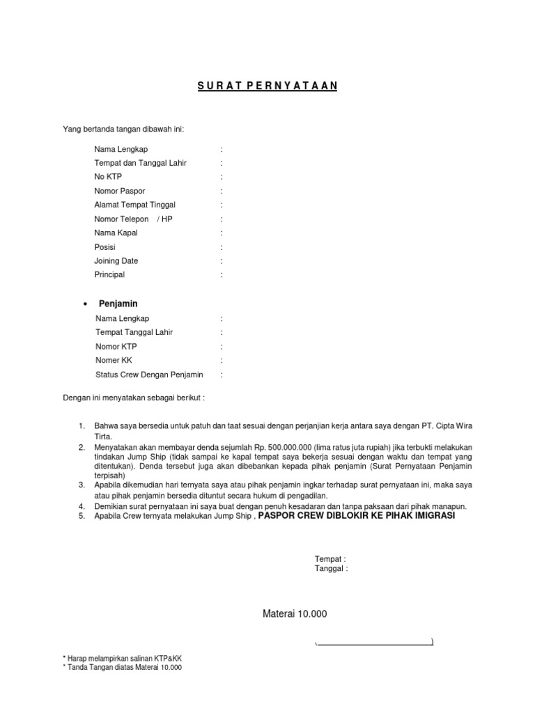 Surat Pernyataan NEW | PDF